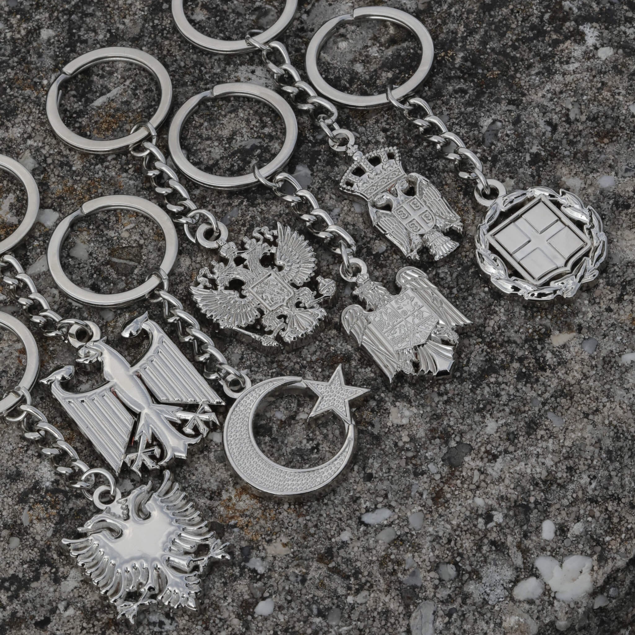 Crest Keychains | 14 Countries, 3D Relief – d'origine